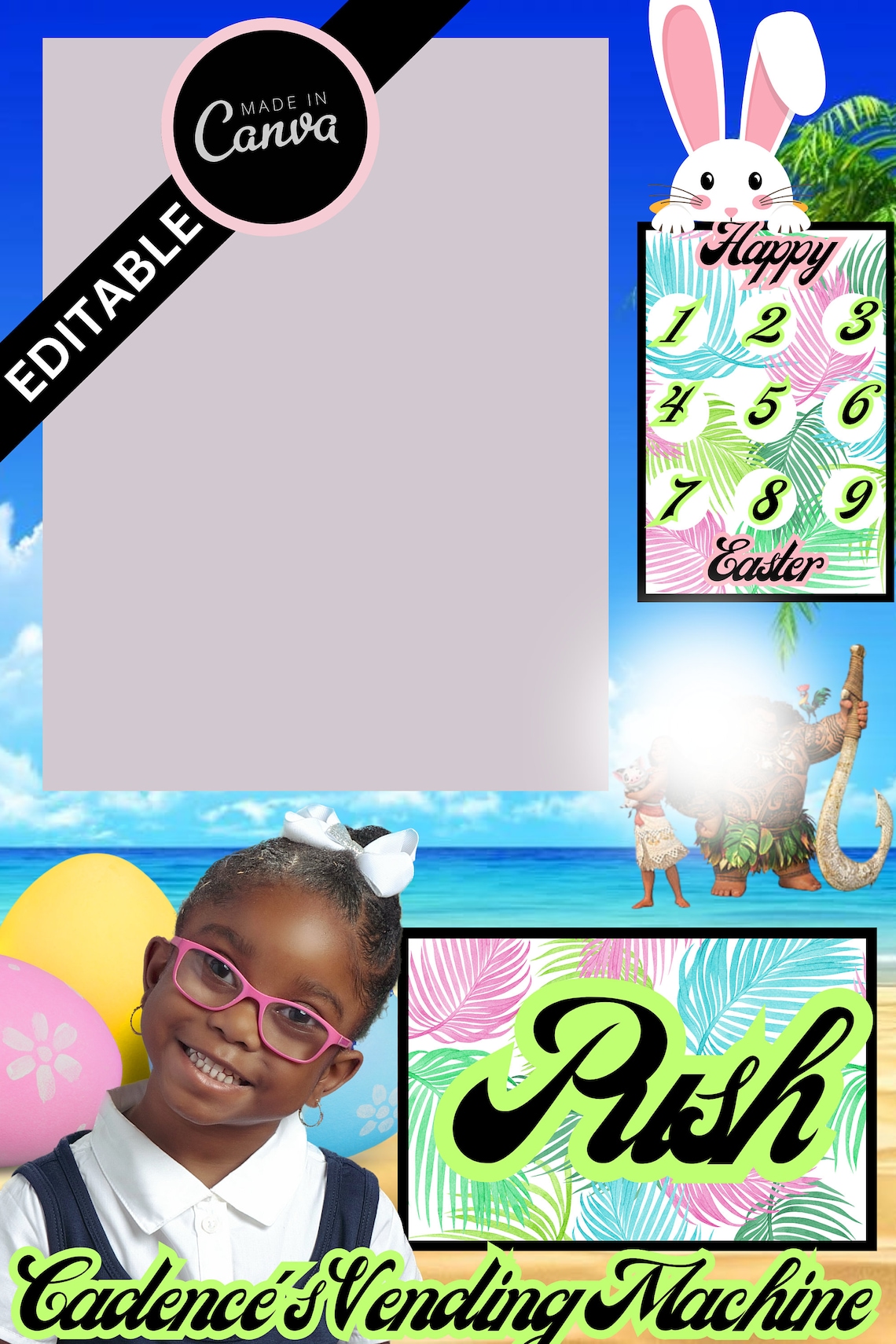 Custom Girls Vending Machine Template, Girl Birthday Gift, Girl Easter ...