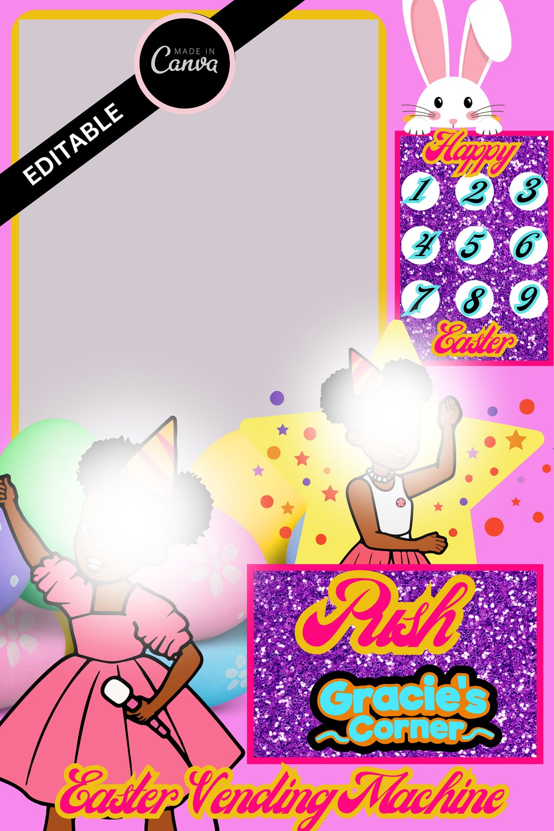 Custom Girl Vending Machine Template, Girl Birthday Gift, Girl Easter ...