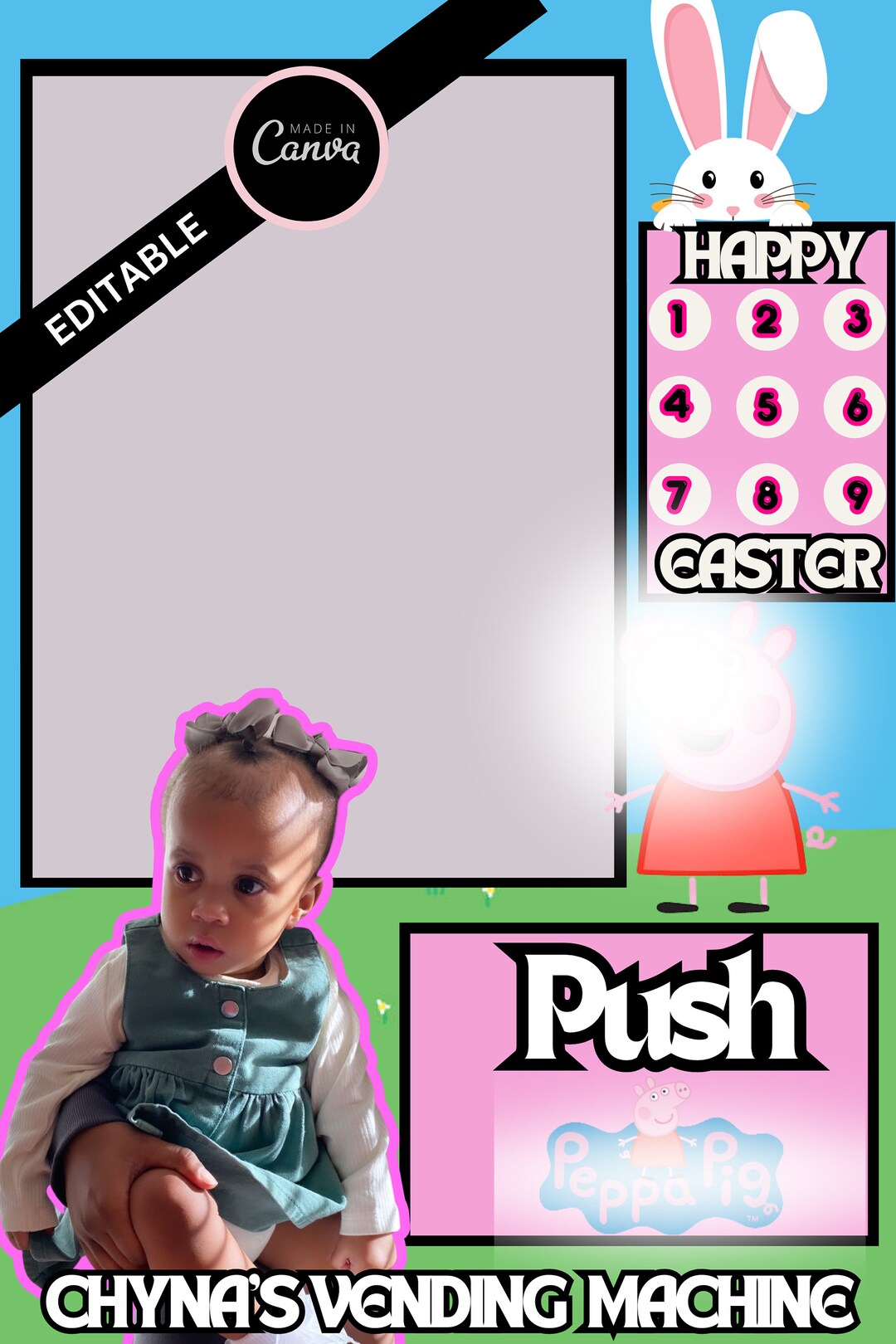 Custom Vending Machine Template, FRONT DESIGN ONLY, Girl Birthday Gift ...