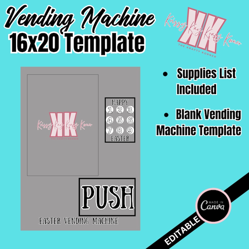 Vending Machine Template, Vending Machine Easter Basket Template, Gift ...
