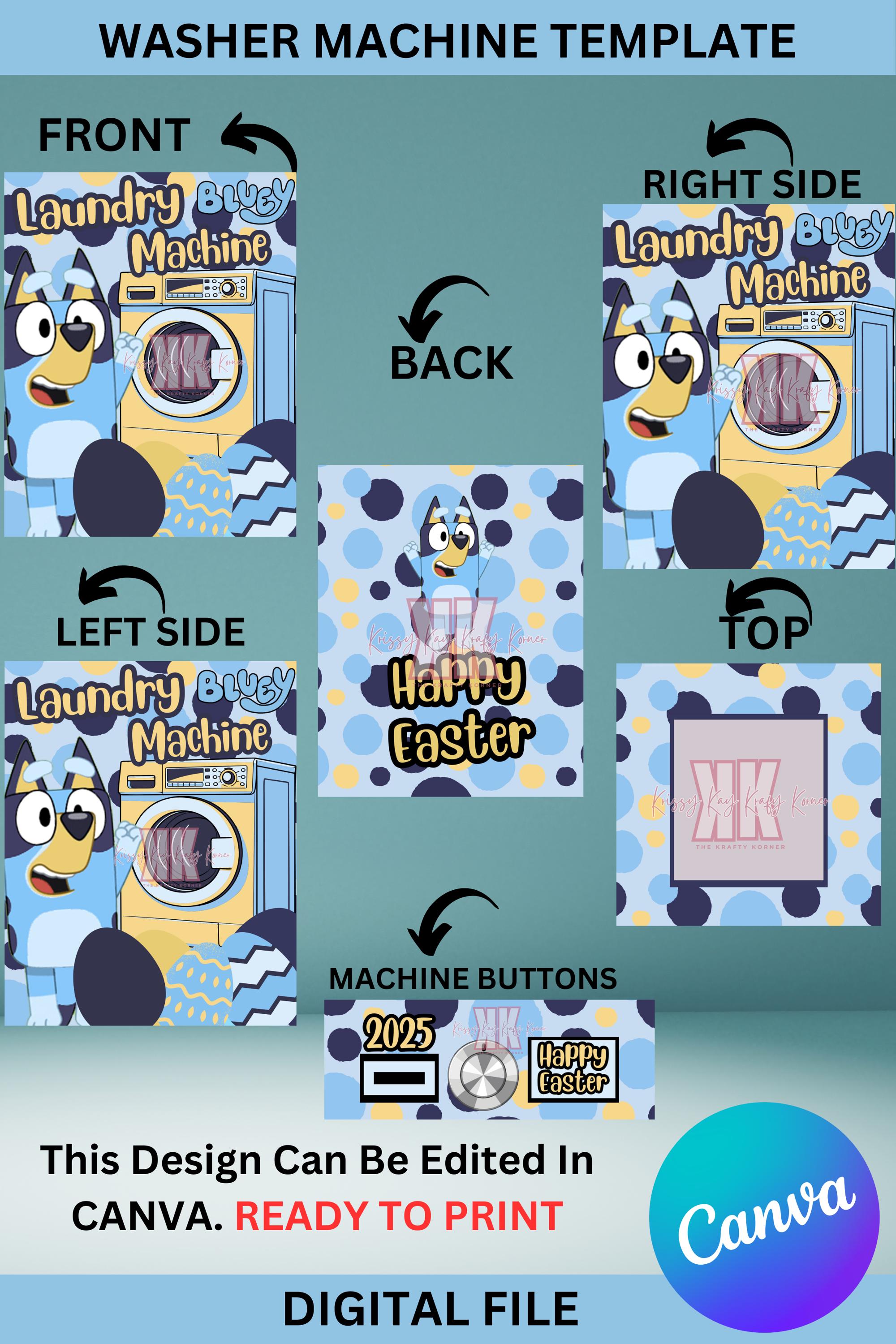 EASTER Laundry WASHER Machine 16x20 , Vending Machine Easter, Washer ...