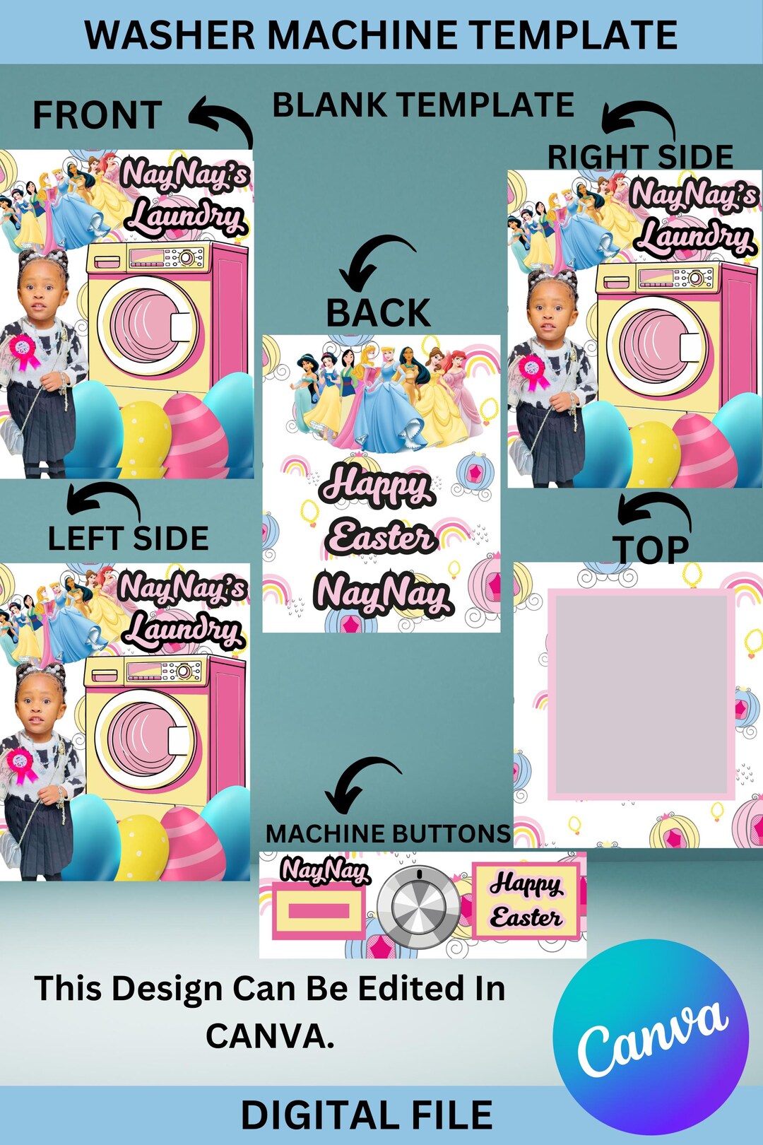 EASTER Laundry WASHER Machine 16x20 , Vending Machine Easter, Washer ...