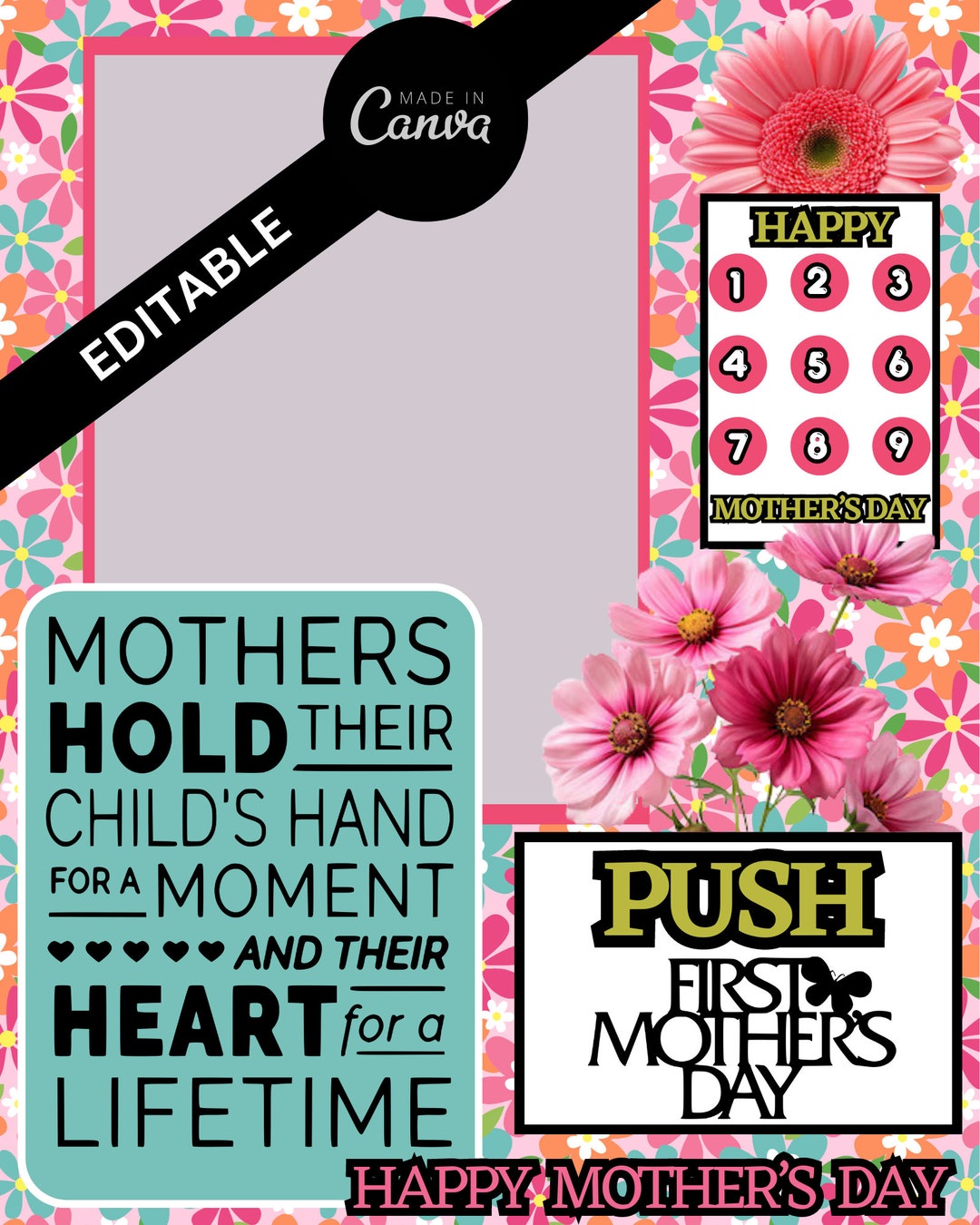 Mother’s Day Vending Machine Template, Pink MOM Template, DIY Vending ...