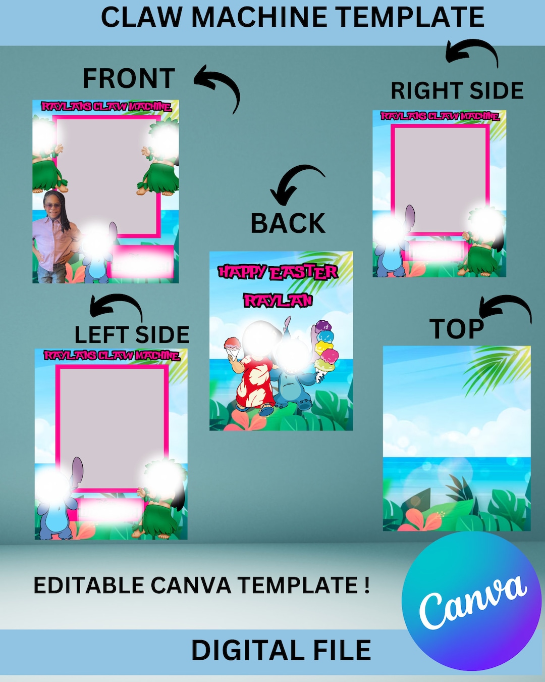 Claw Vending Machine Template, Vending Machine, Birthday Gift, Girl ...