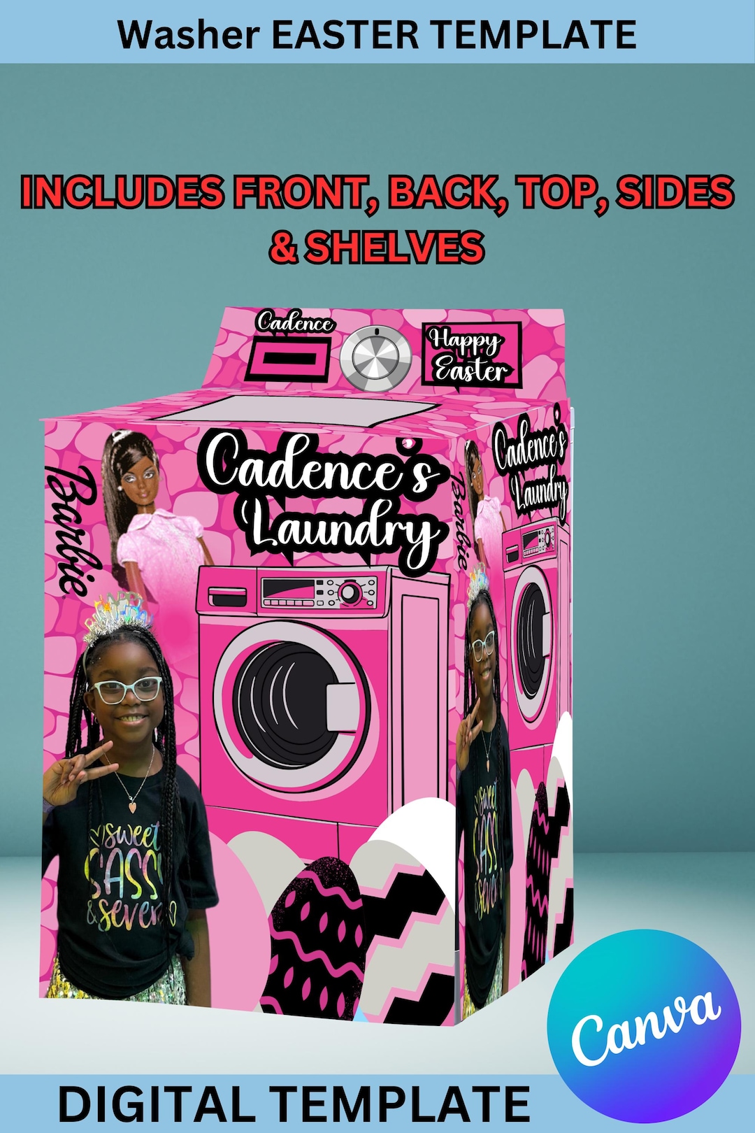 EASTER Laundry WASHER Machine 16x20 , Vending Machine Easter, Washer ...
