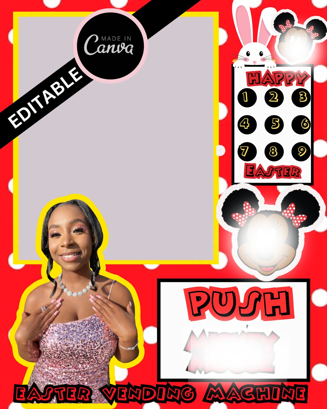 Custom 16x20 Girl Vending Machine Template, Girl Easter Basket, Canva ...