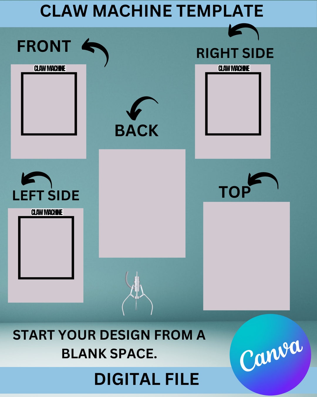 BLANK Claw Vending Machine Template, Vending Machine, Birthday Gift ...