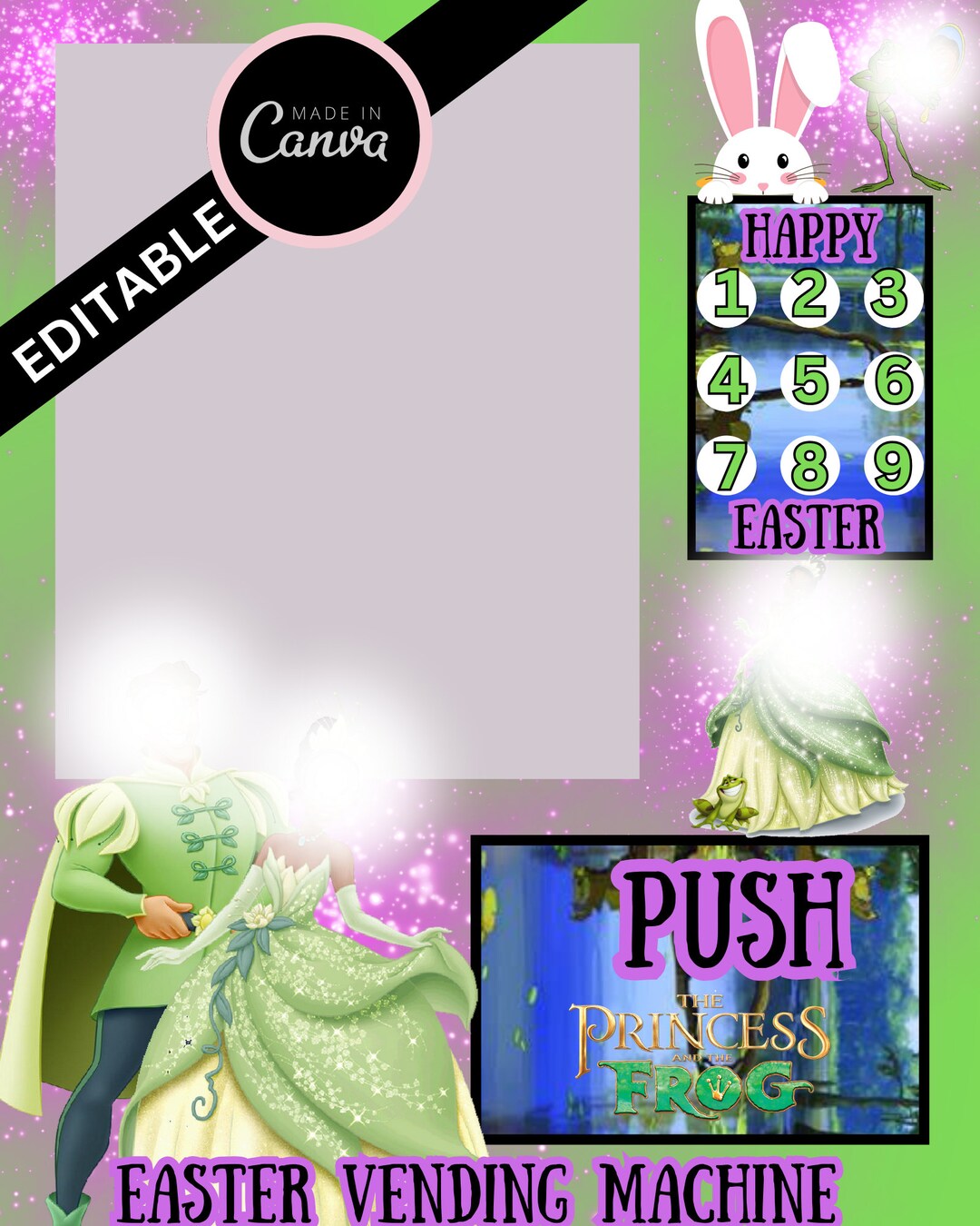 Custom 16x20 Princess Vending Machine Template, Girl Birthday Gift ...