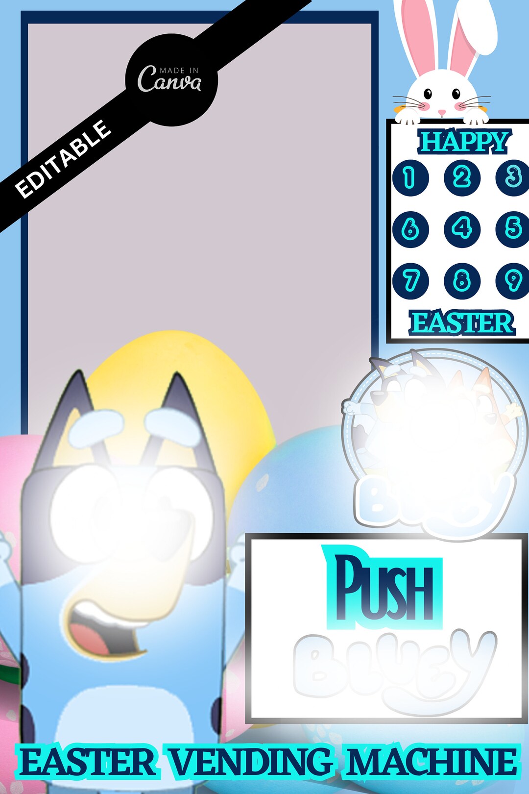 Custom Blue Vending Machine Template, Boy Birthday Gift, Boy Easter ...