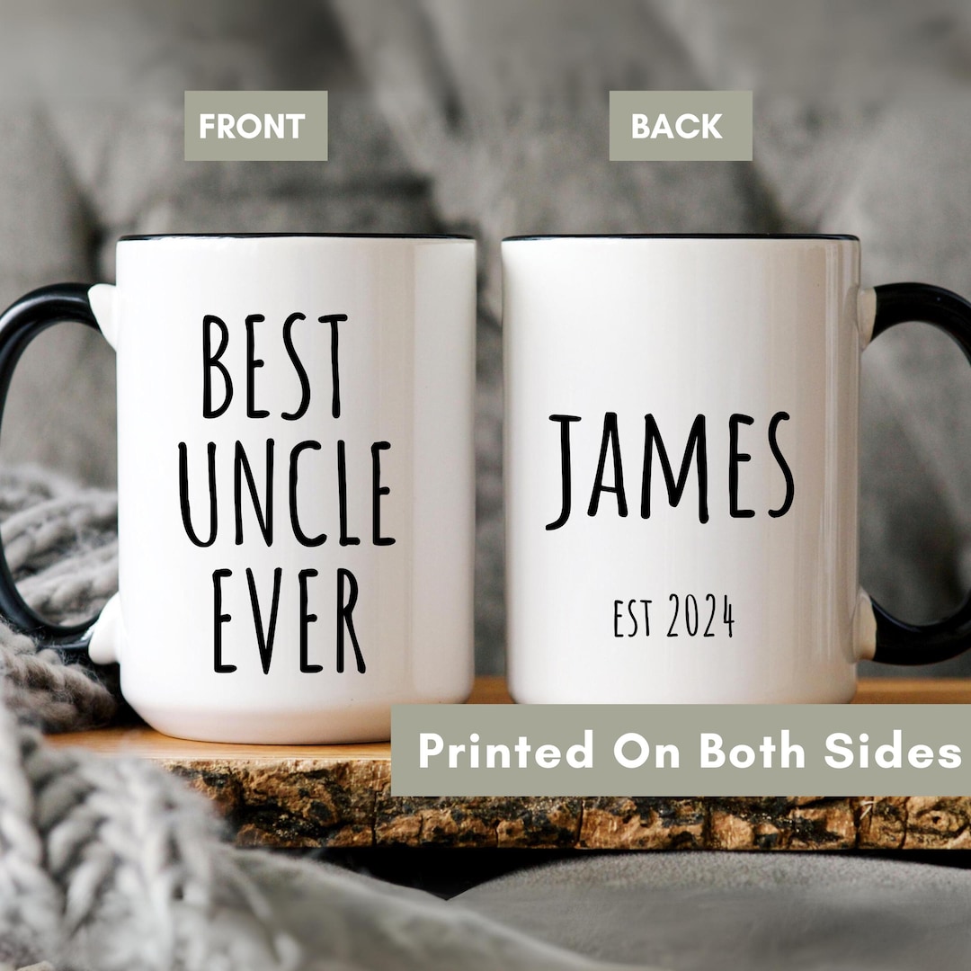 Custom Uncle Name Mug,uncle Birthday Gift,est 2024,personalized Uncle ...