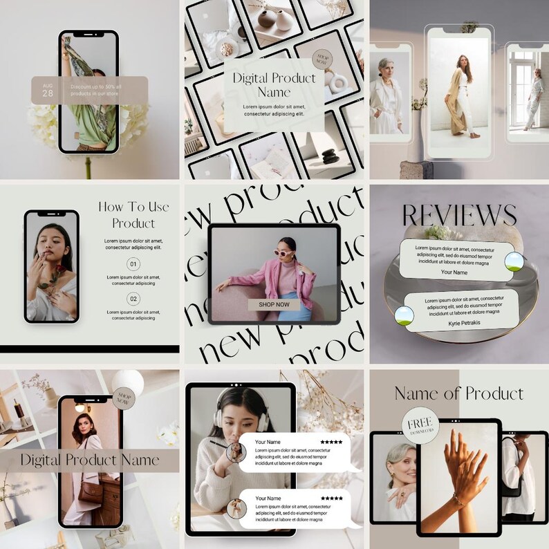 Instagram Post Templates Digital Products Canva Instagram Template ...