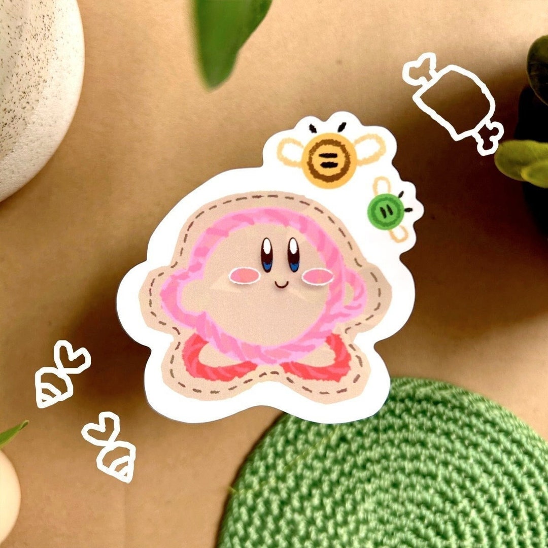 Kirby-inspired - Waterproof Vinyl Sticker - Etsy