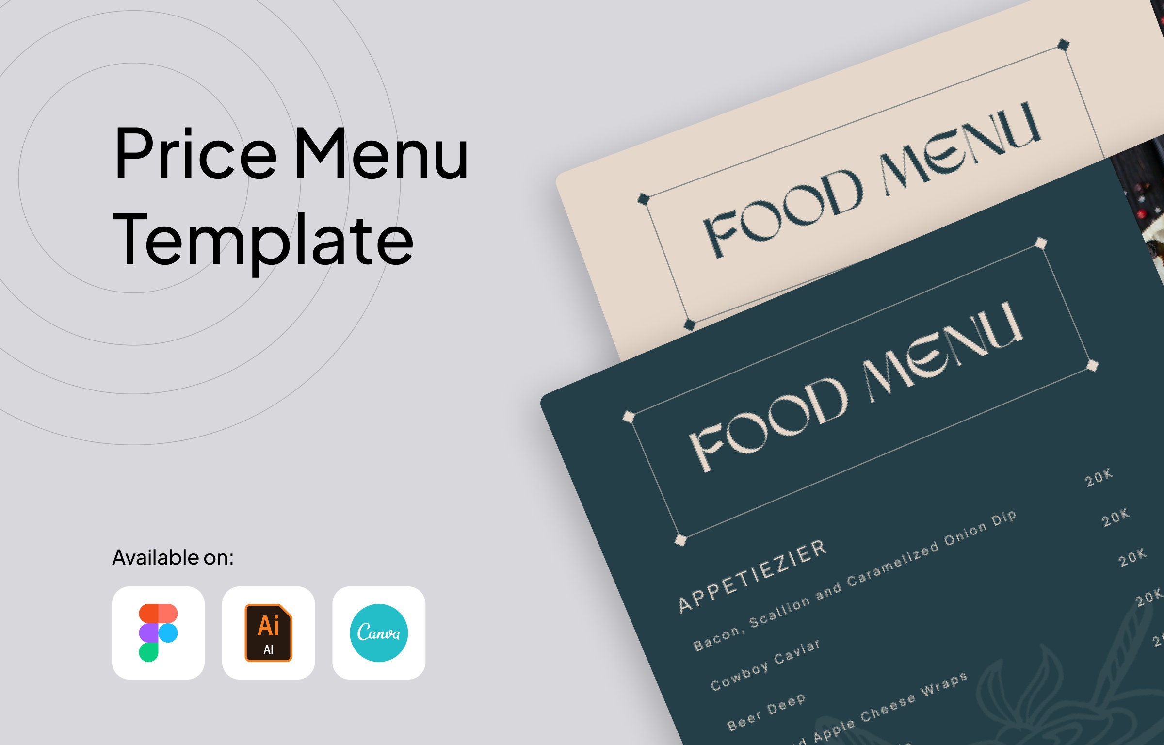 Price List Menu for Adobe Illustrator, Canva & Figma | Editable ...