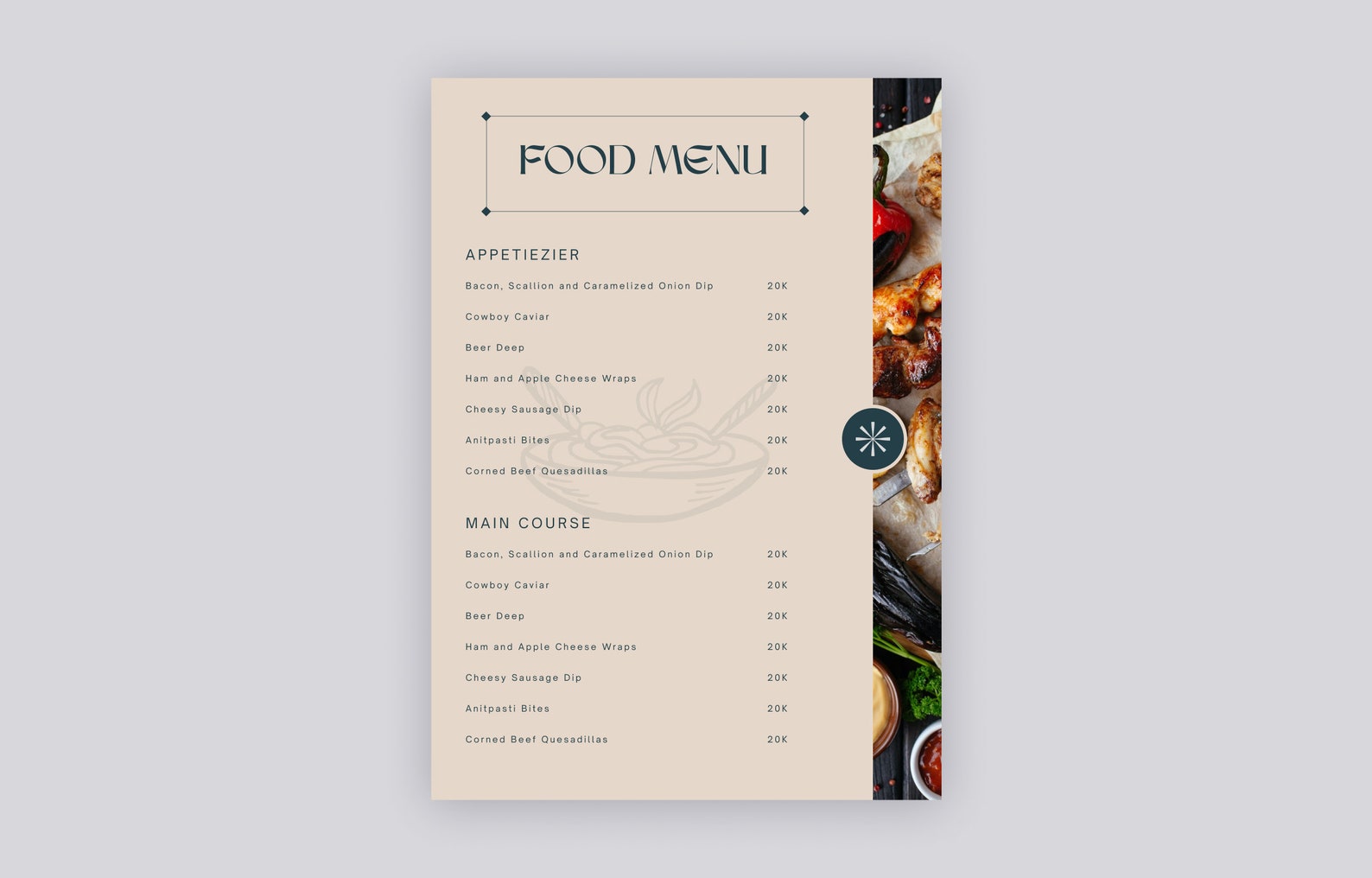 Price List Menu for Adobe Illustrator, Canva & Figma | Editable ...