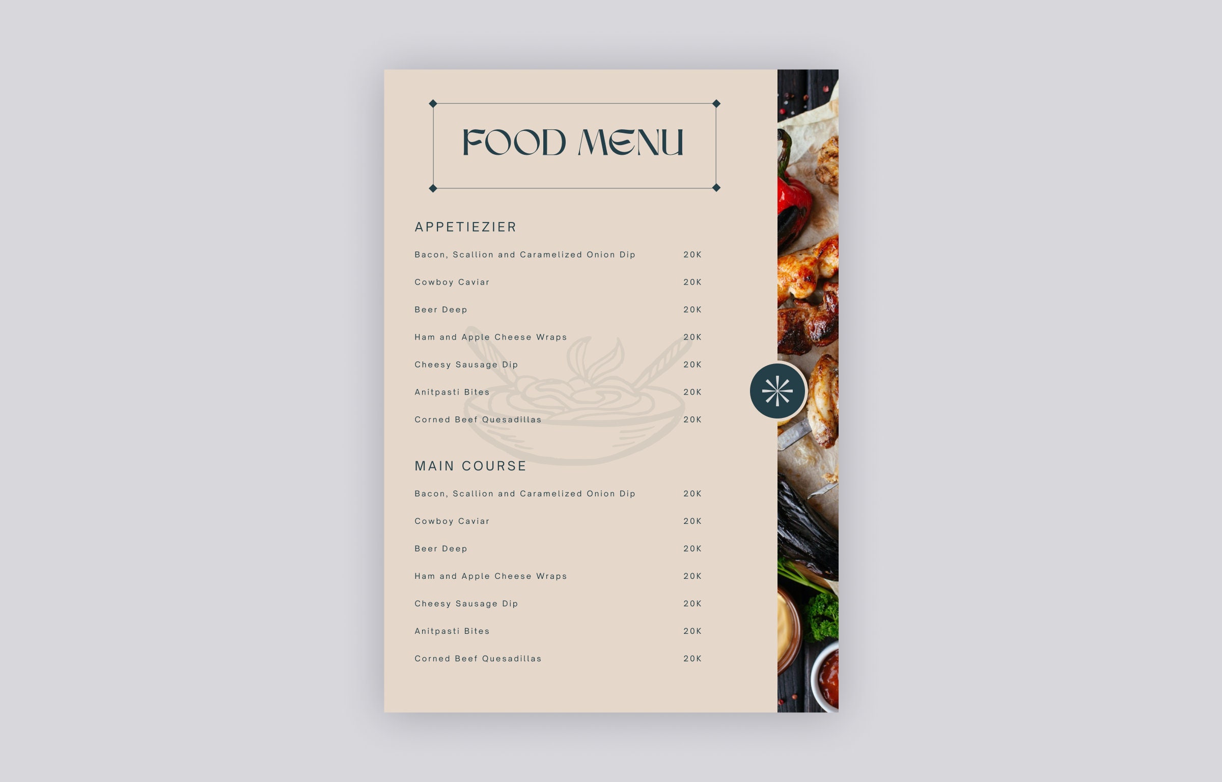Price List Menu for Adobe Illustrator, Canva & Figma | Editable ...