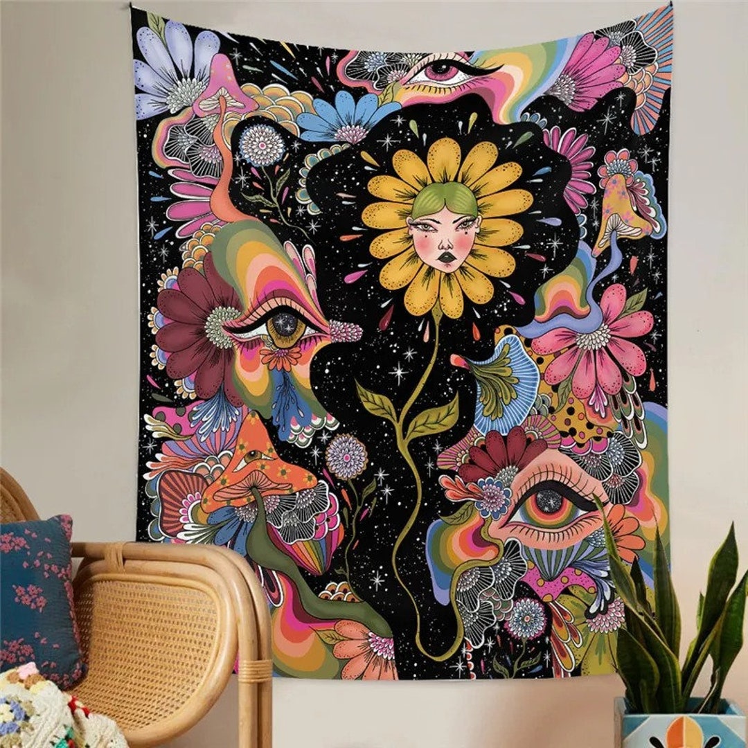 Trippy Tapestry Psychedelic Tapestry Bohemian Tapestry - Etsy