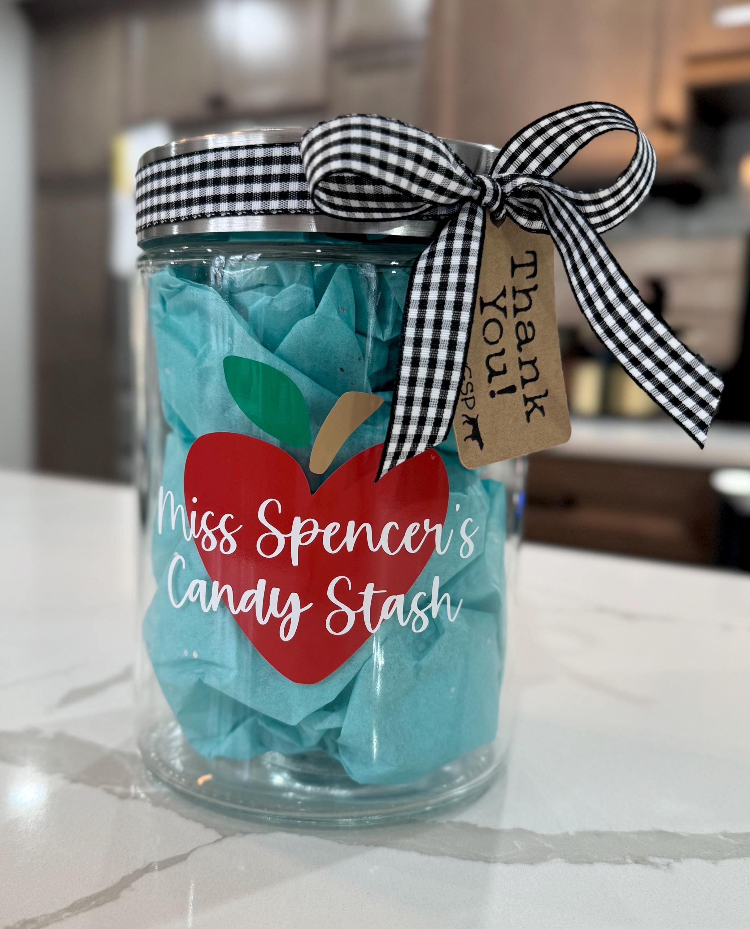 Personalized Teacher Candy Jar: Teacher Appreciation, Valentine's Day ...