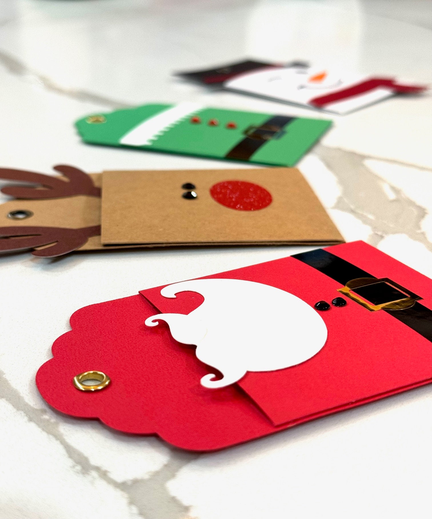 Christmas Gift Card Holder Tags With Rivets - Set of 4 - Etsy