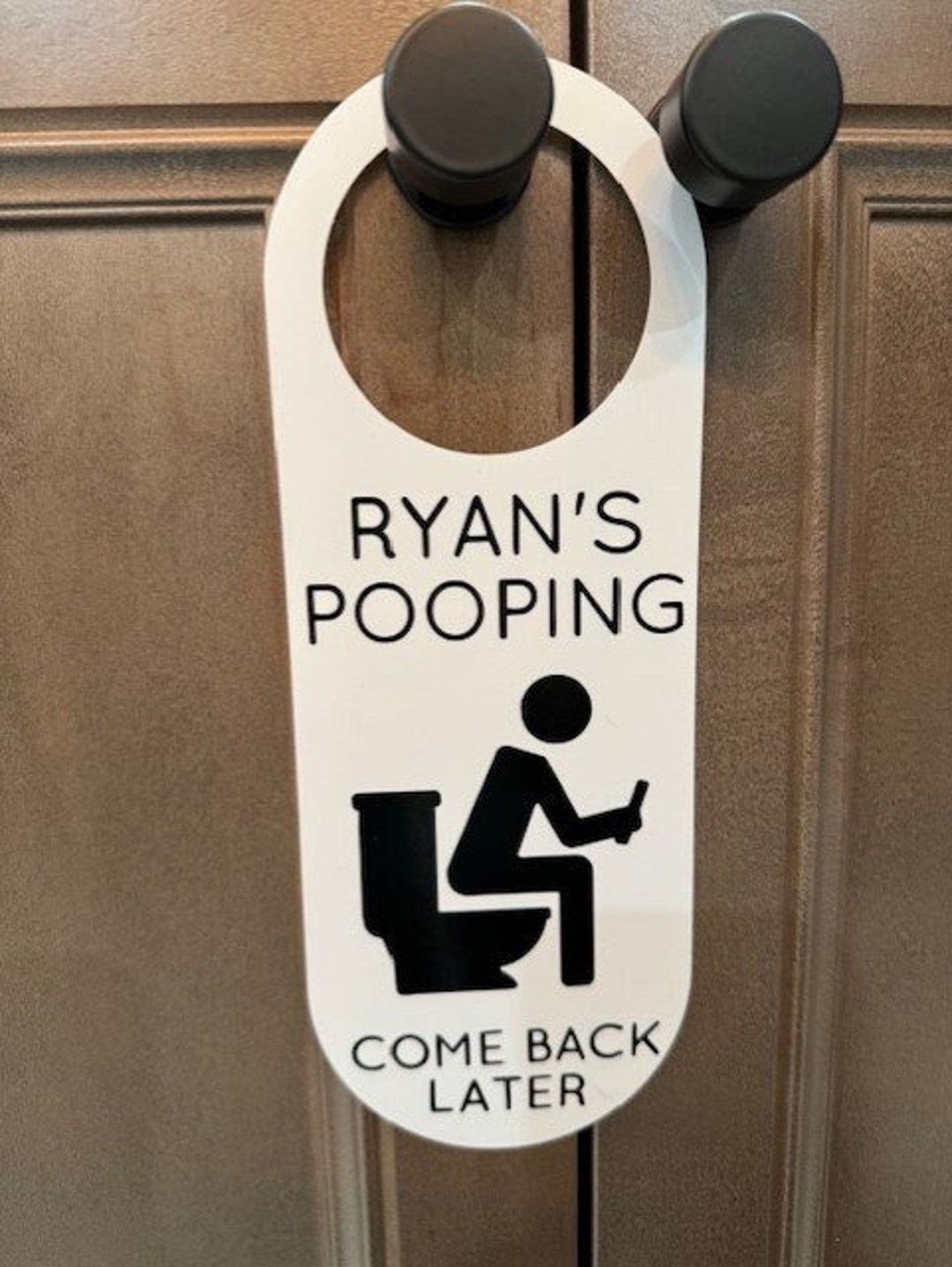Funny Plastic Pooping W/phone Door Knob Hanging Sign - Etsy