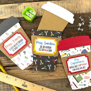 Teacher/school Staff Coffee Cup Gift Card Holder - Teacher Appreciation ...