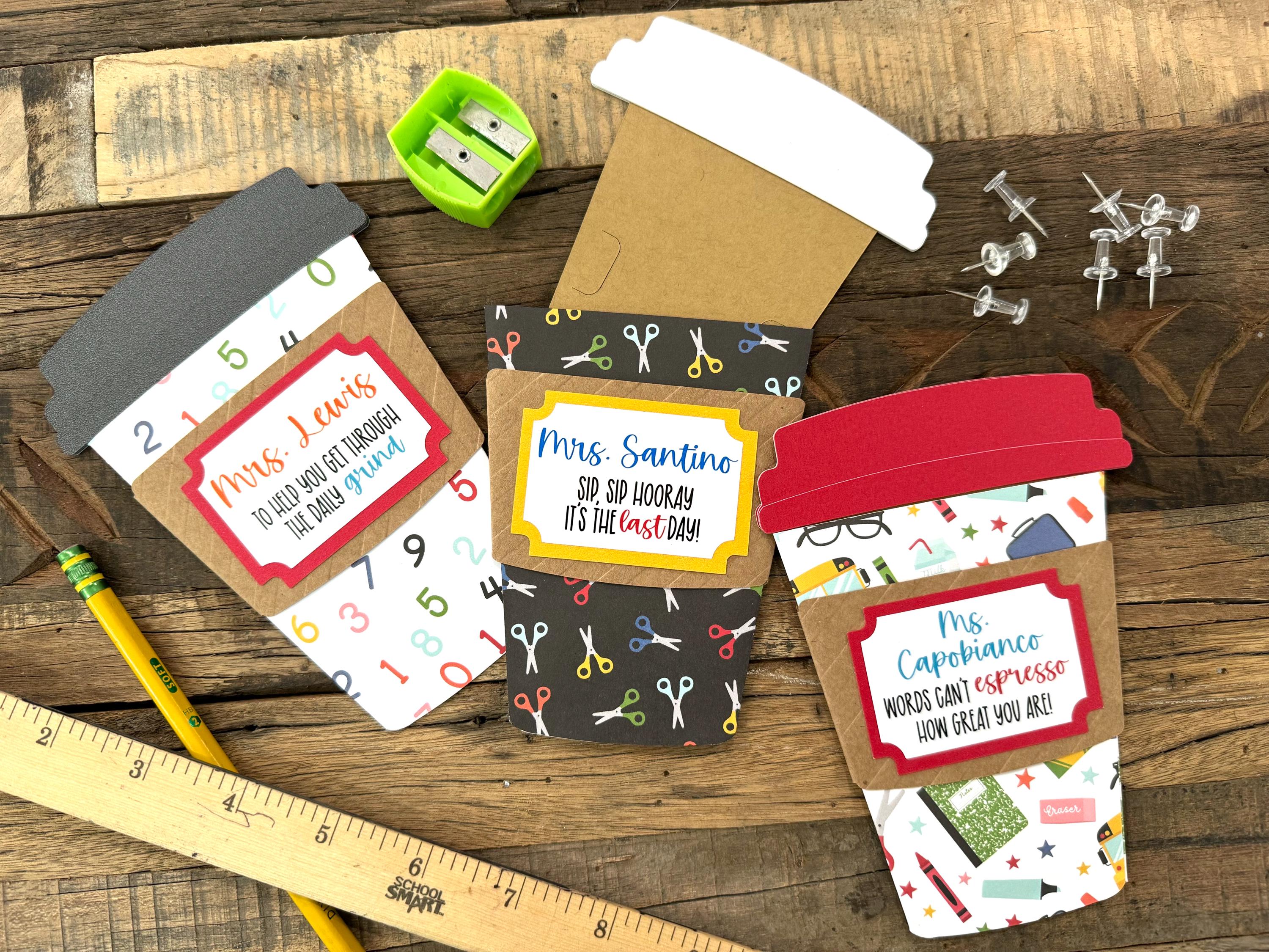 Teacher/school Staff Coffee Cup Gift Card Holder - Teacher Appreciation ...