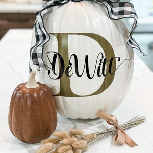 Monogram Pumpkin/last Name Pumpkin for Fall Decor, Personalized ...