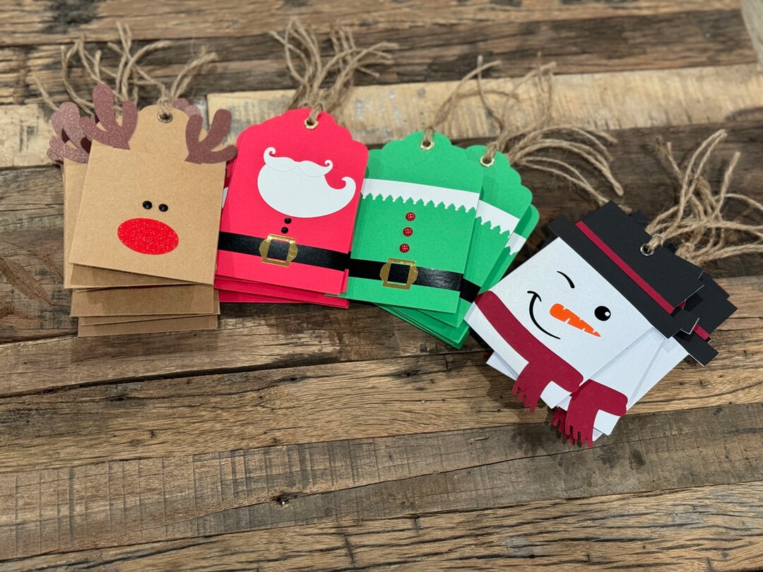 Christmas Gift Card Holder Tags With Rivets - Set of 4 - Etsy