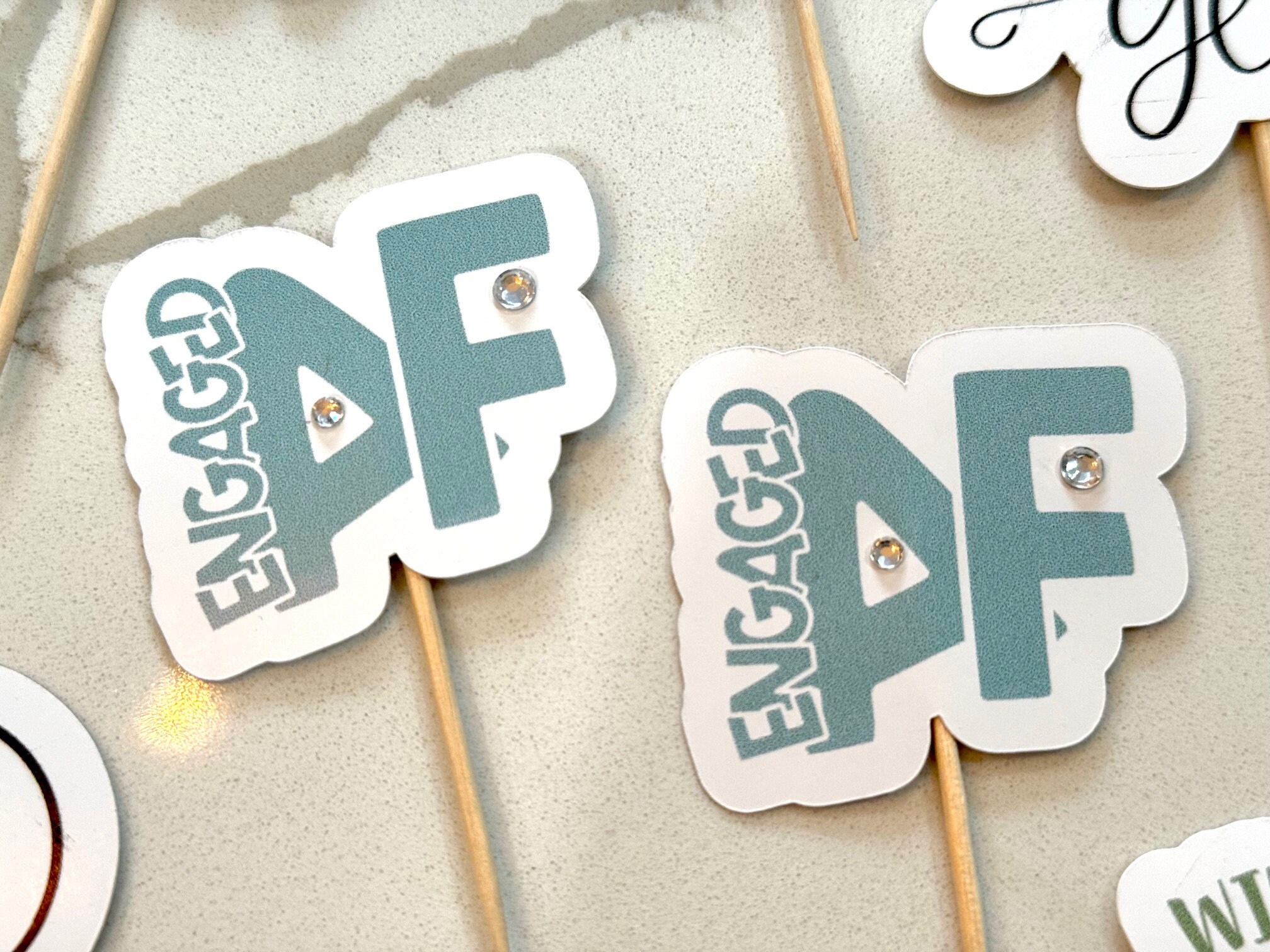 Personalized Engagement Cupcake Toppers Set of 12 - Etsy