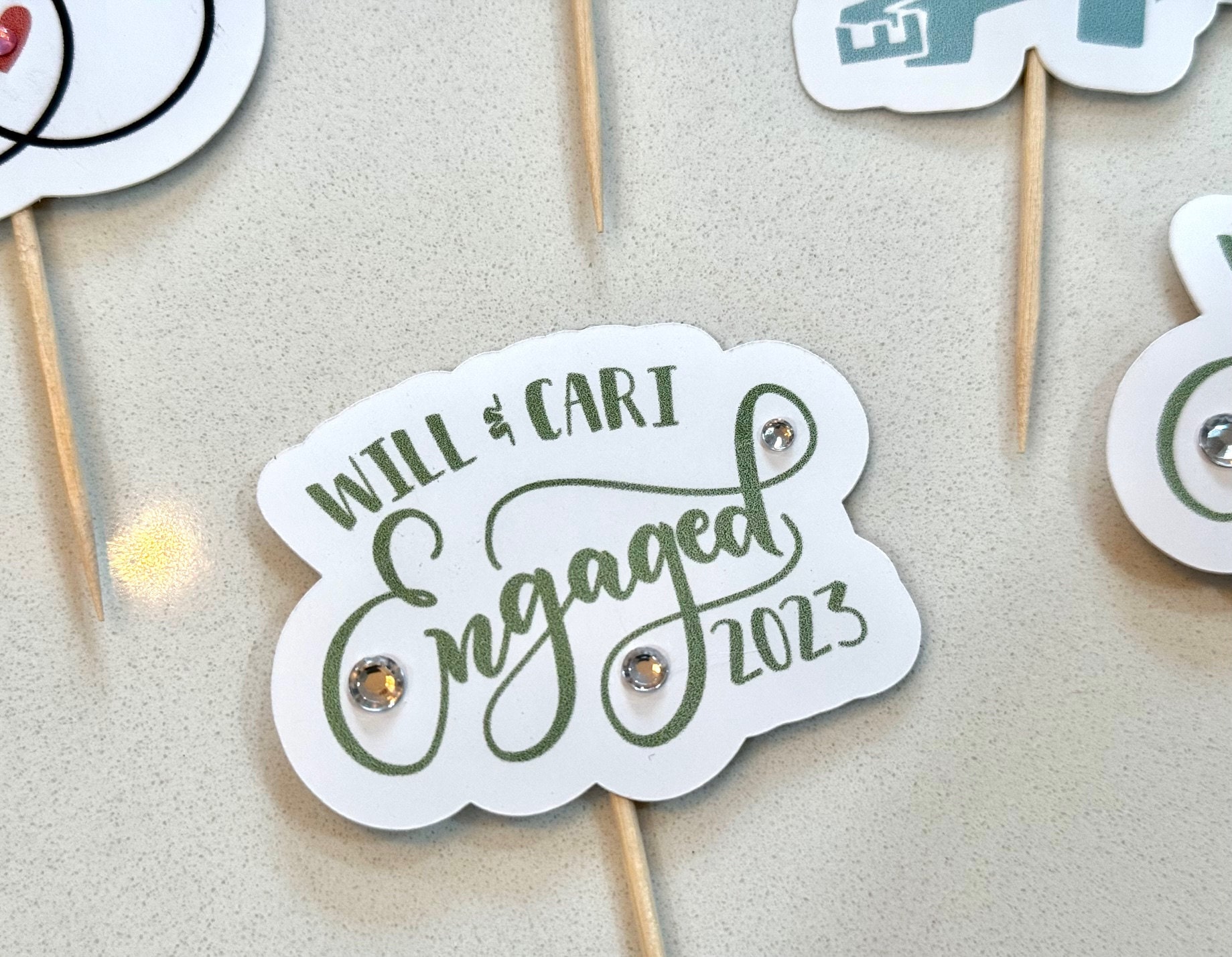 Personalized Engagement Cupcake Toppers Set of 12 - Etsy