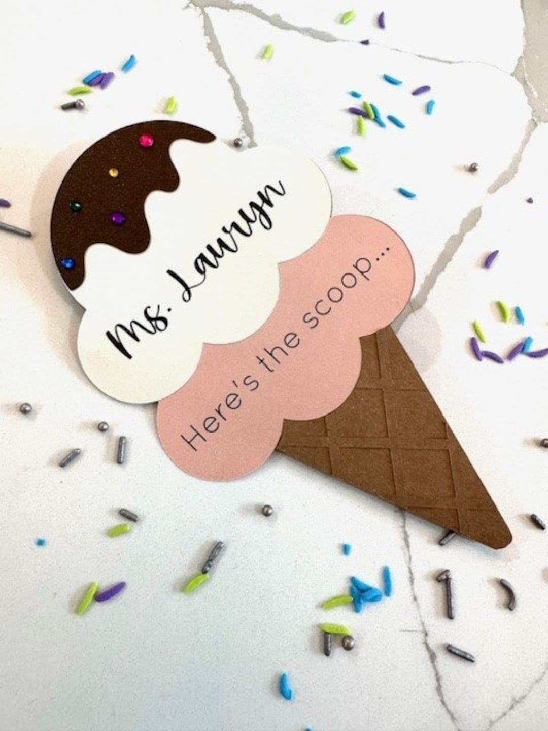 Ice Cream Cone Teacher Card/gift Card Holder - Perfect Gift for Teacher ...