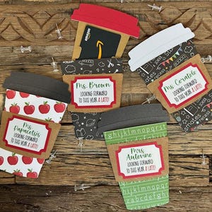 Teacher/school Staff Coffee Cup Gift Card Holder - Teacher Appreciation ...