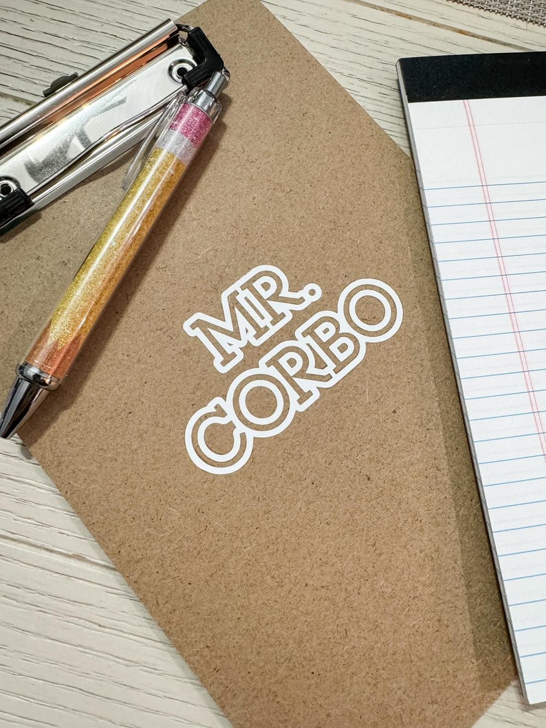 Teacher Mini Clipboard, Notepad, Hair Clip, & Pen - Personalized W ...
