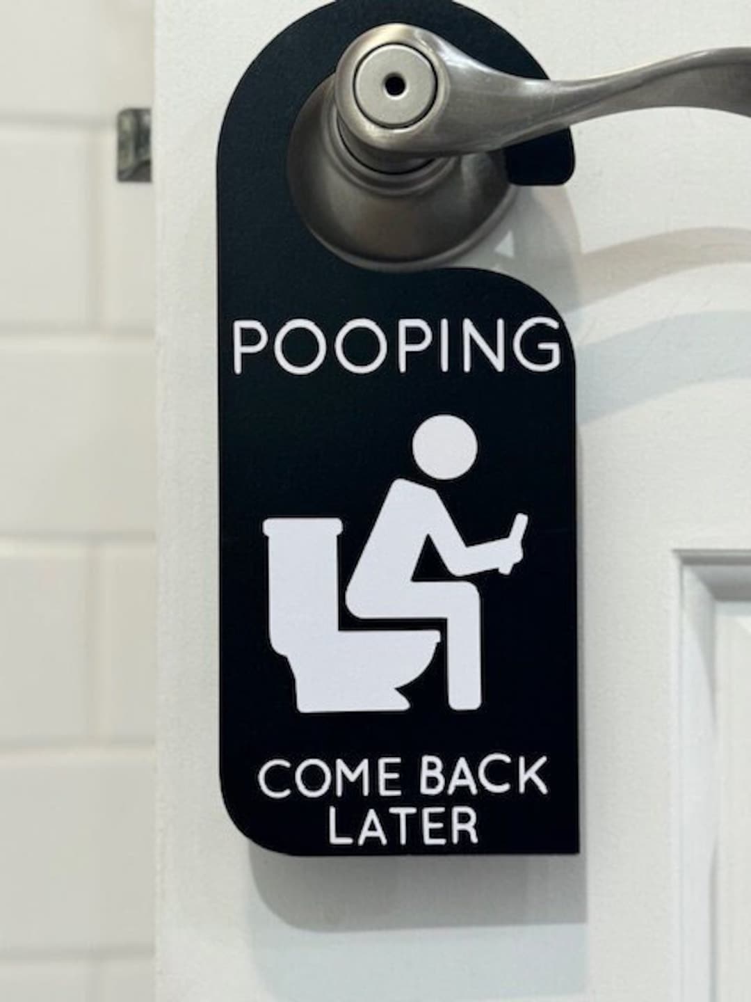 Funny Wooden Pooping W/phone Door Knob Hanging Sign - Etsy