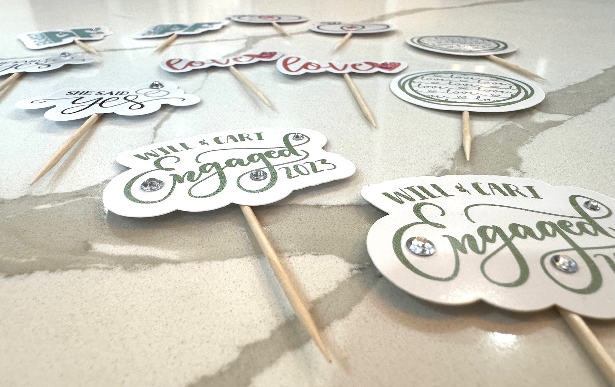 Personalized Engagement Cupcake Toppers Set of 12 - Etsy