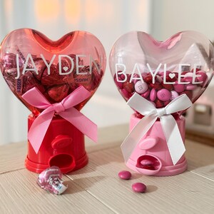 Plastic Red or Pink Heart Candy Dispenser: Personalized & Fillable ...