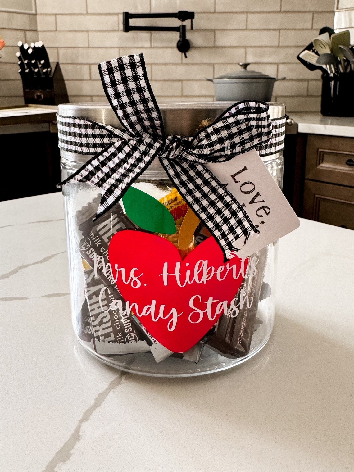 Personalized Teacher Candy Jar: Teacher Appreciation, Valentine's Day ...
