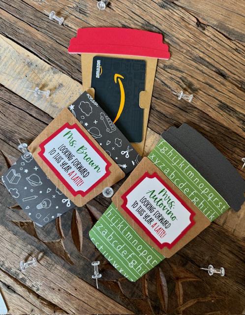 Teacher/school Staff Coffee Cup Gift Card Holder - Teacher Appreciation ...