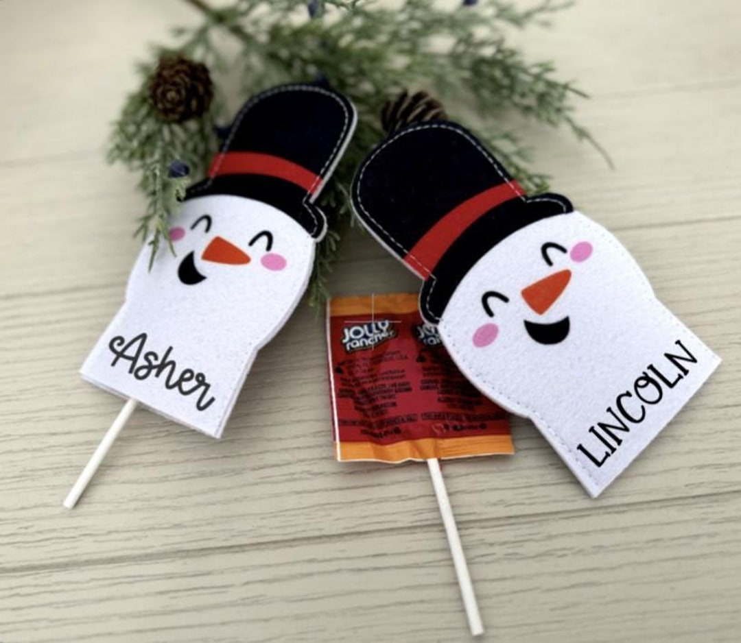 Felt Holiday/christmas Snowman Lollipop Covers: Personalized ...