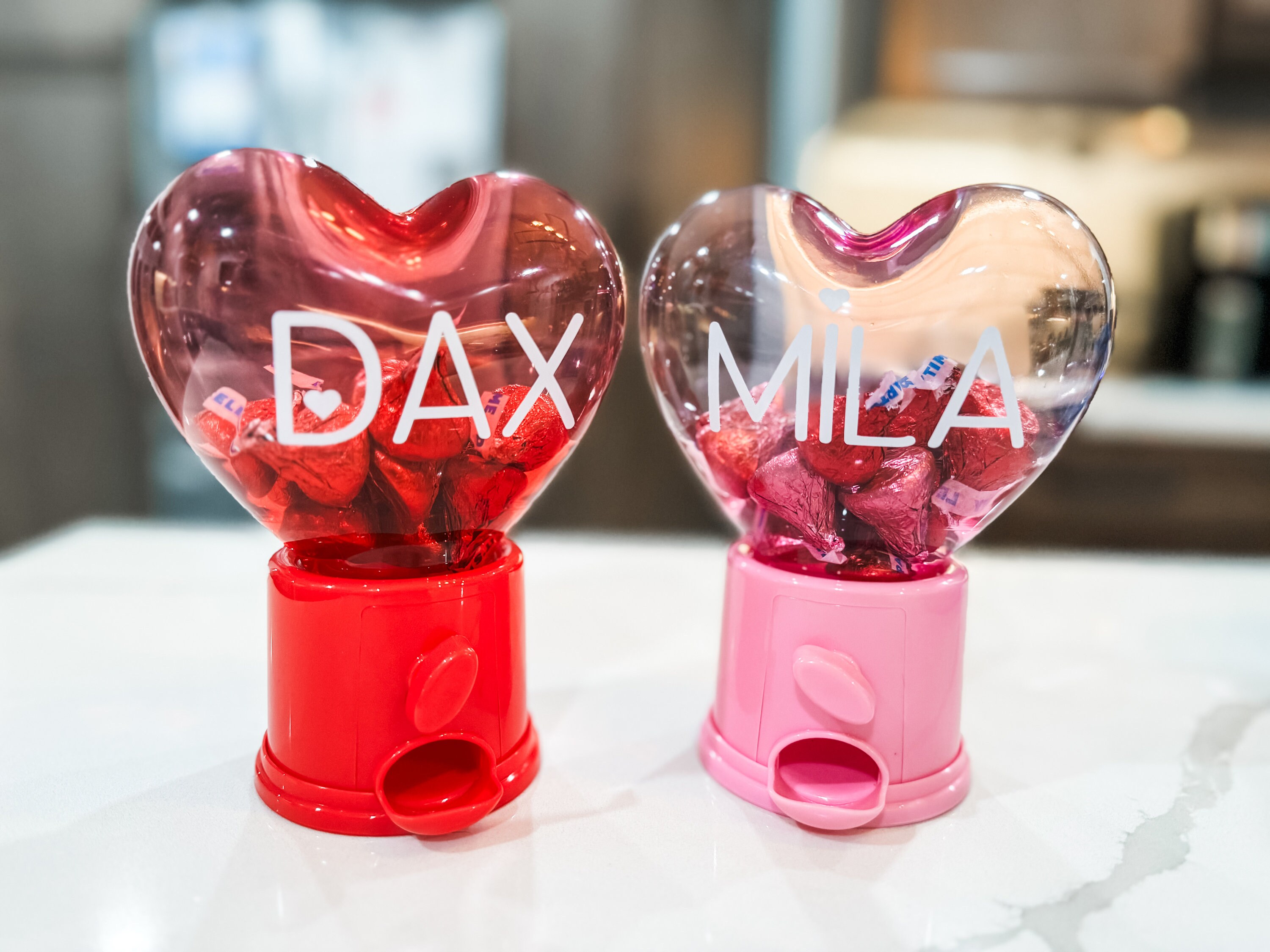 Plastic Red or Pink Heart Candy Dispenser: Personalized & Fillable ...