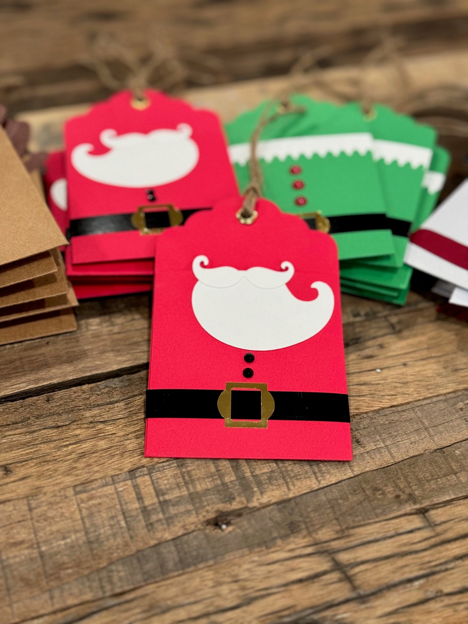 Christmas Gift Card Holder Tags With Rivets - Set of 4 - Etsy