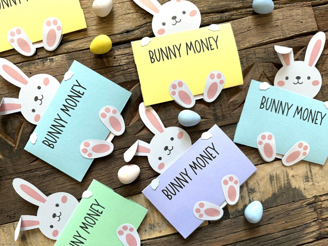 Set of 3 Spring/easter Bunny Money Envelope Cash or Gift Card Holders ...