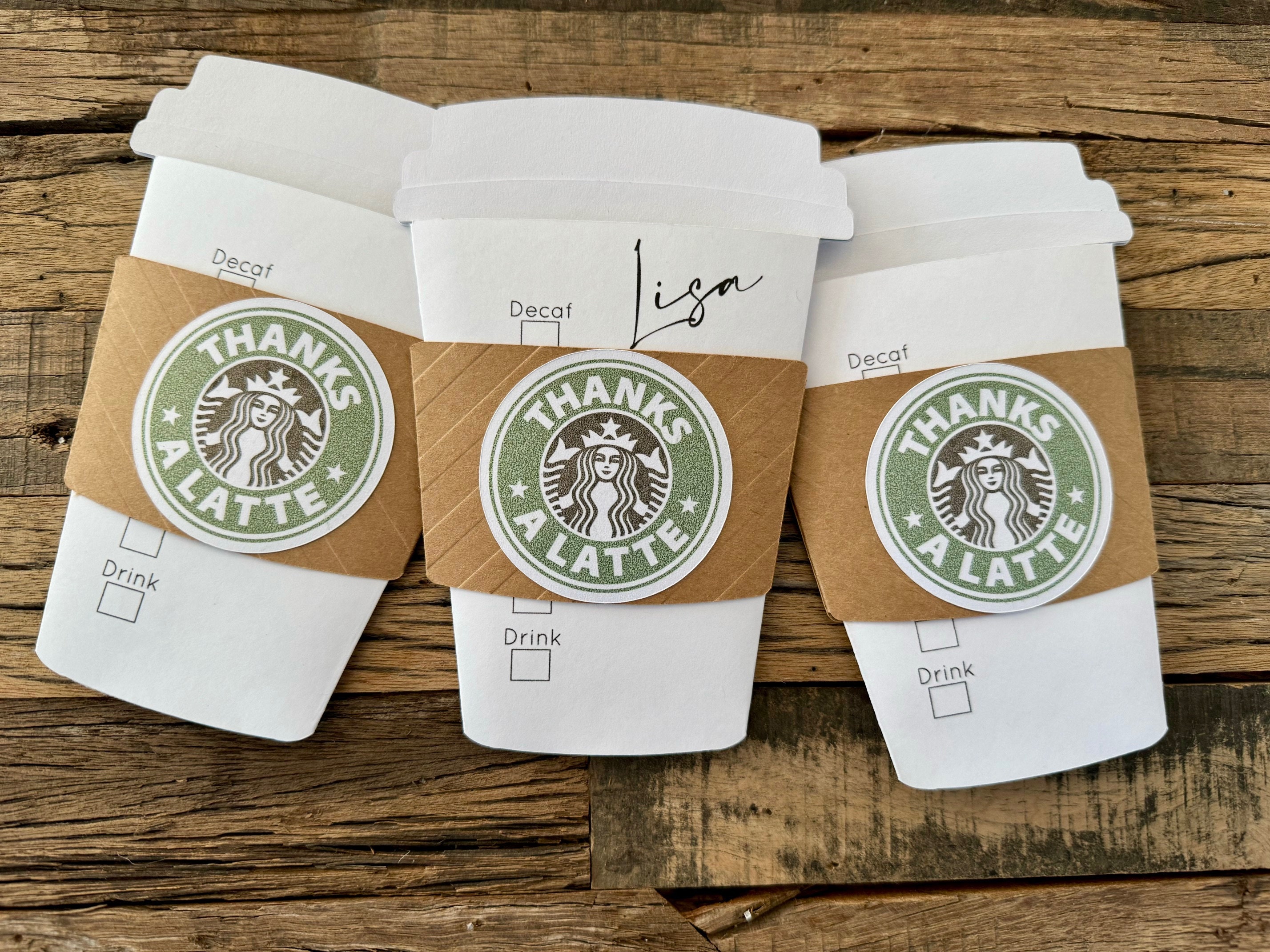 Thanks a Latte Personalized Starbucks Shimmer Coffee Cup Gift Card ...