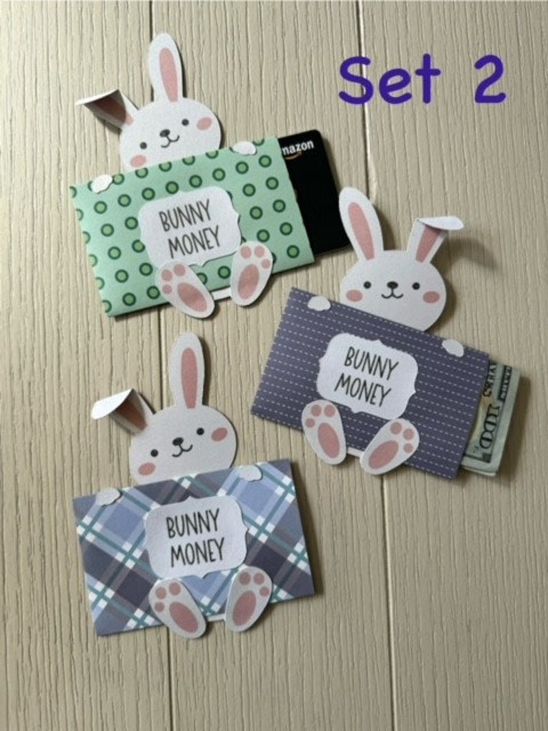 Set of 3 Spring/easter Patterned "bunny Money" Envelope Cash or Gift ...