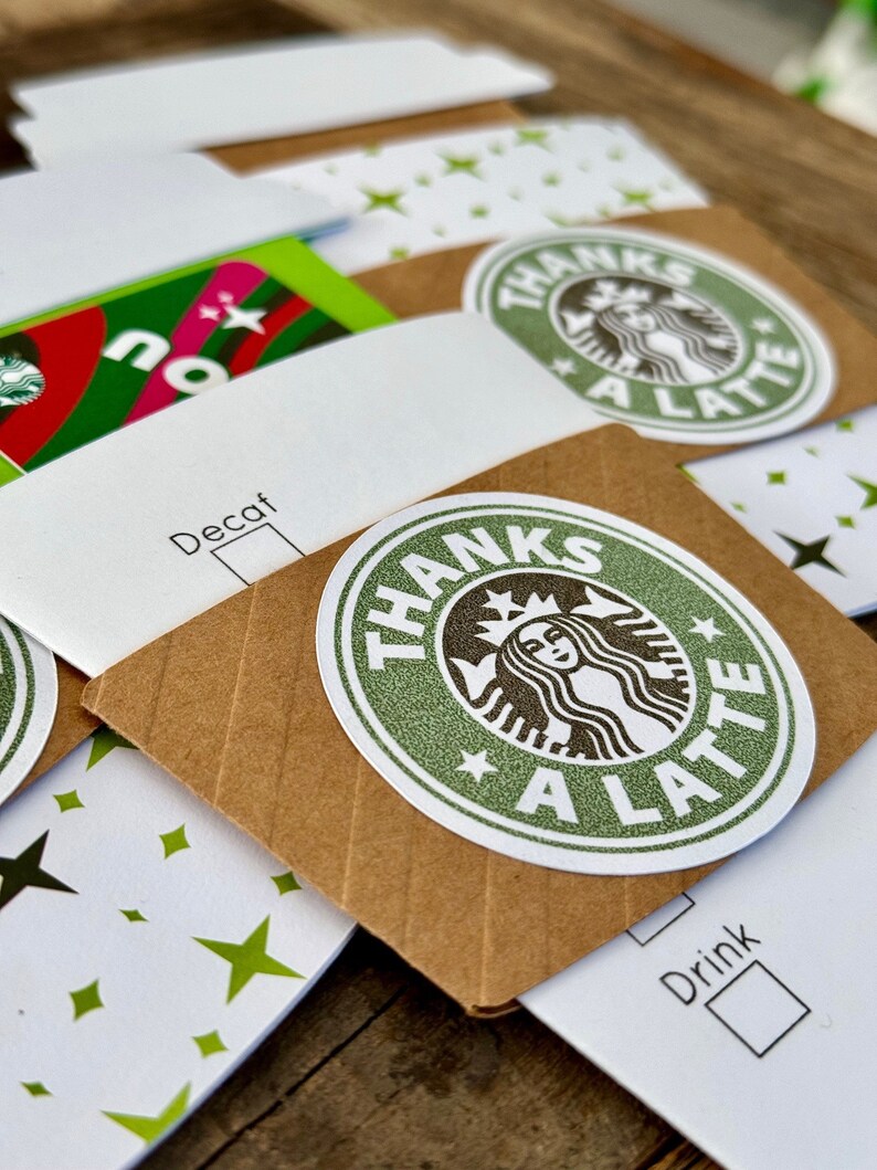 Thanks a Latte Starbucks Coffee Shimmer Cup Gift Card Holders Set of 3 ...