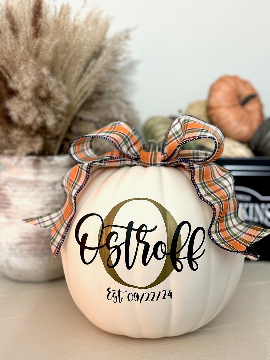 Monogram Pumpkin/last Name Pumpkin for Fall Decor, Personalized ...