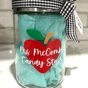 Personalized Teacher Candy Jar: Teacher Appreciation, Back to School ...