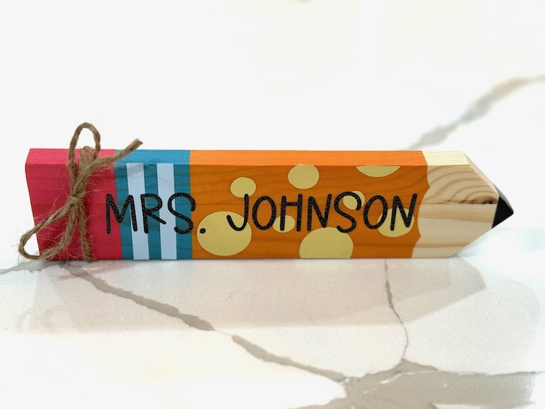 Personalized Teacher Pencil Sign - Etsy