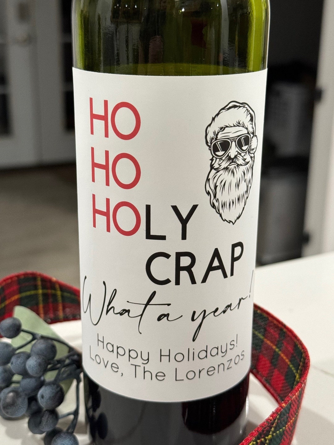 HO HO HOLY Crap Funny Wine Label - Personalized - Etsy