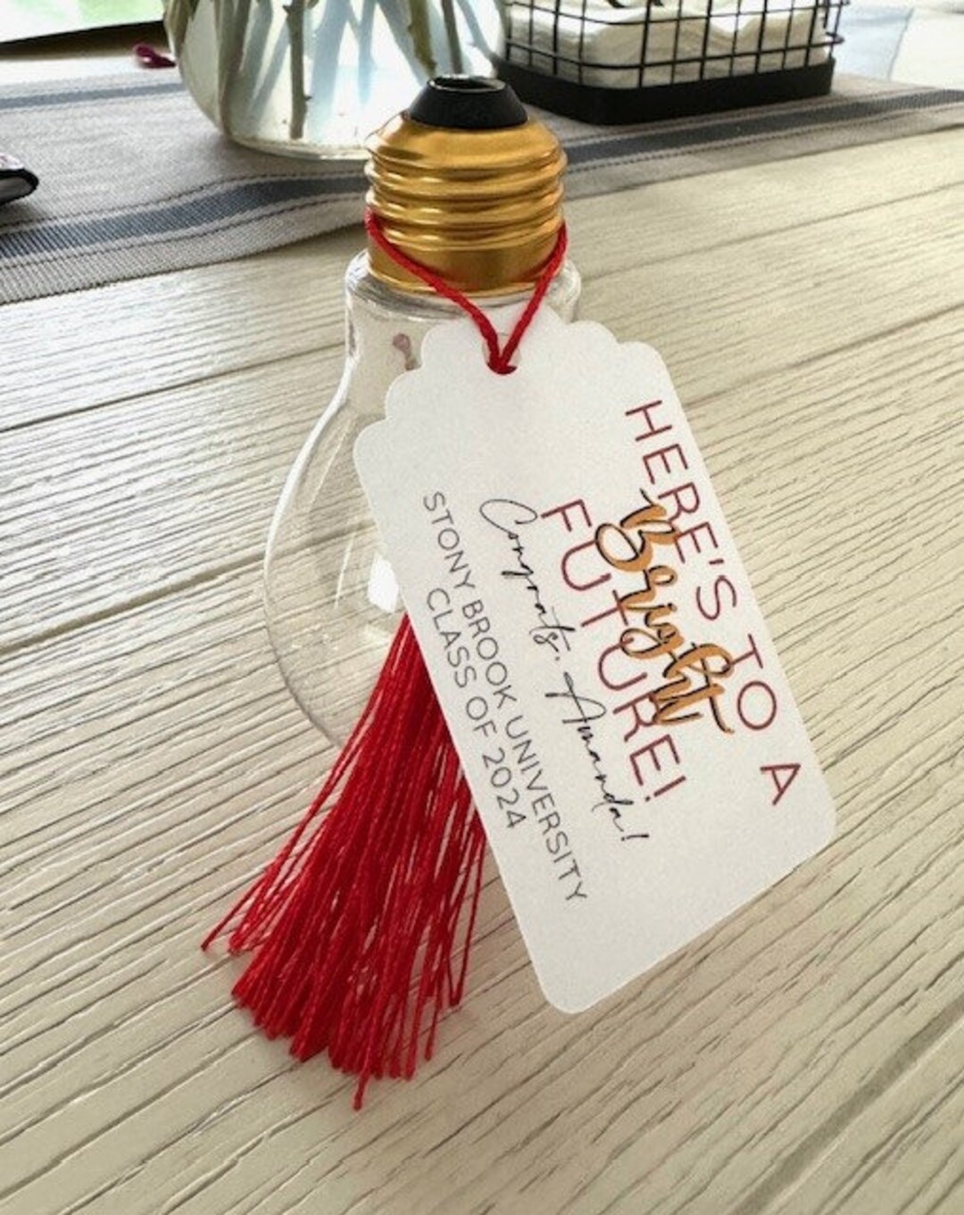 Lightbulb W/tassel & Tag: Bright Future - Customized/personalized ...