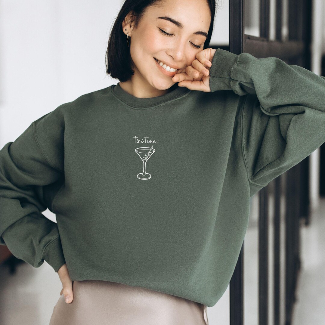 Tini Time Sweatshirt - Cozy Cocktail-themed Gift for Martini Lovers ...